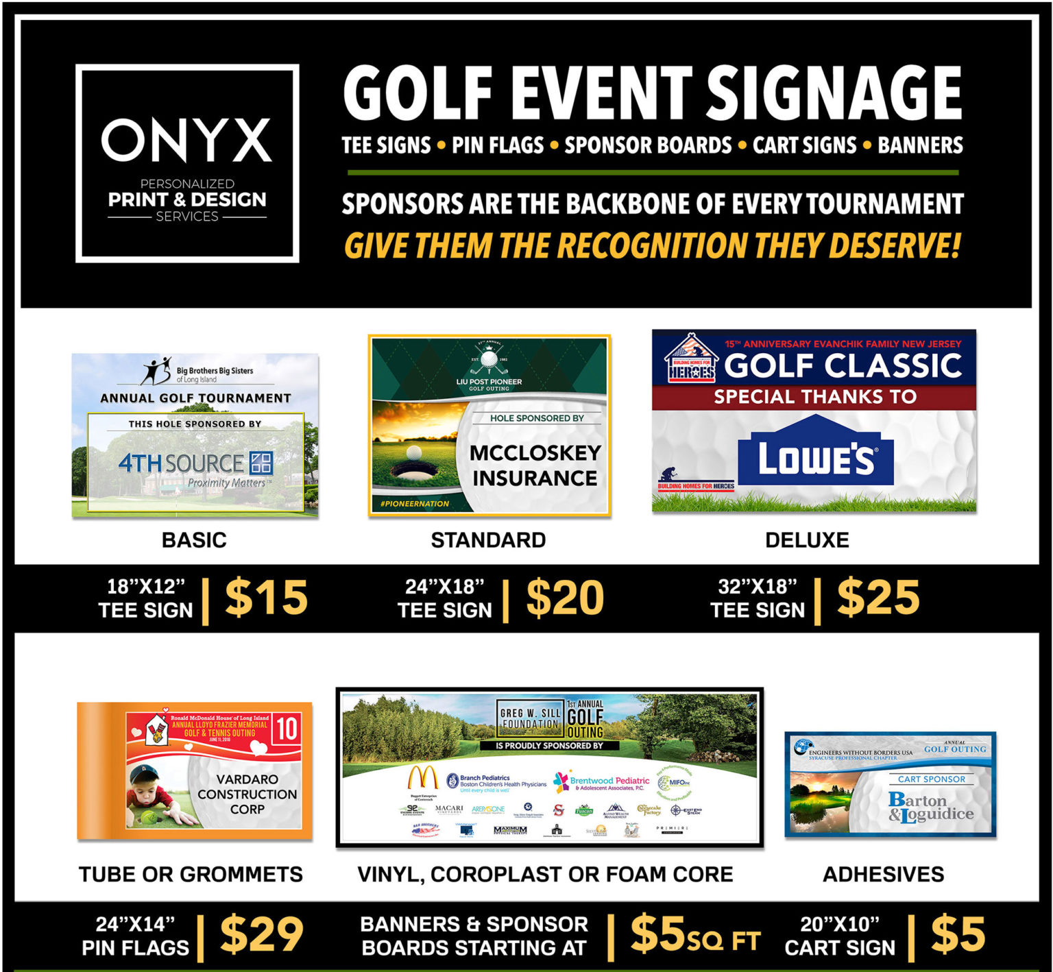 Pricing | Onyx Golf Signage